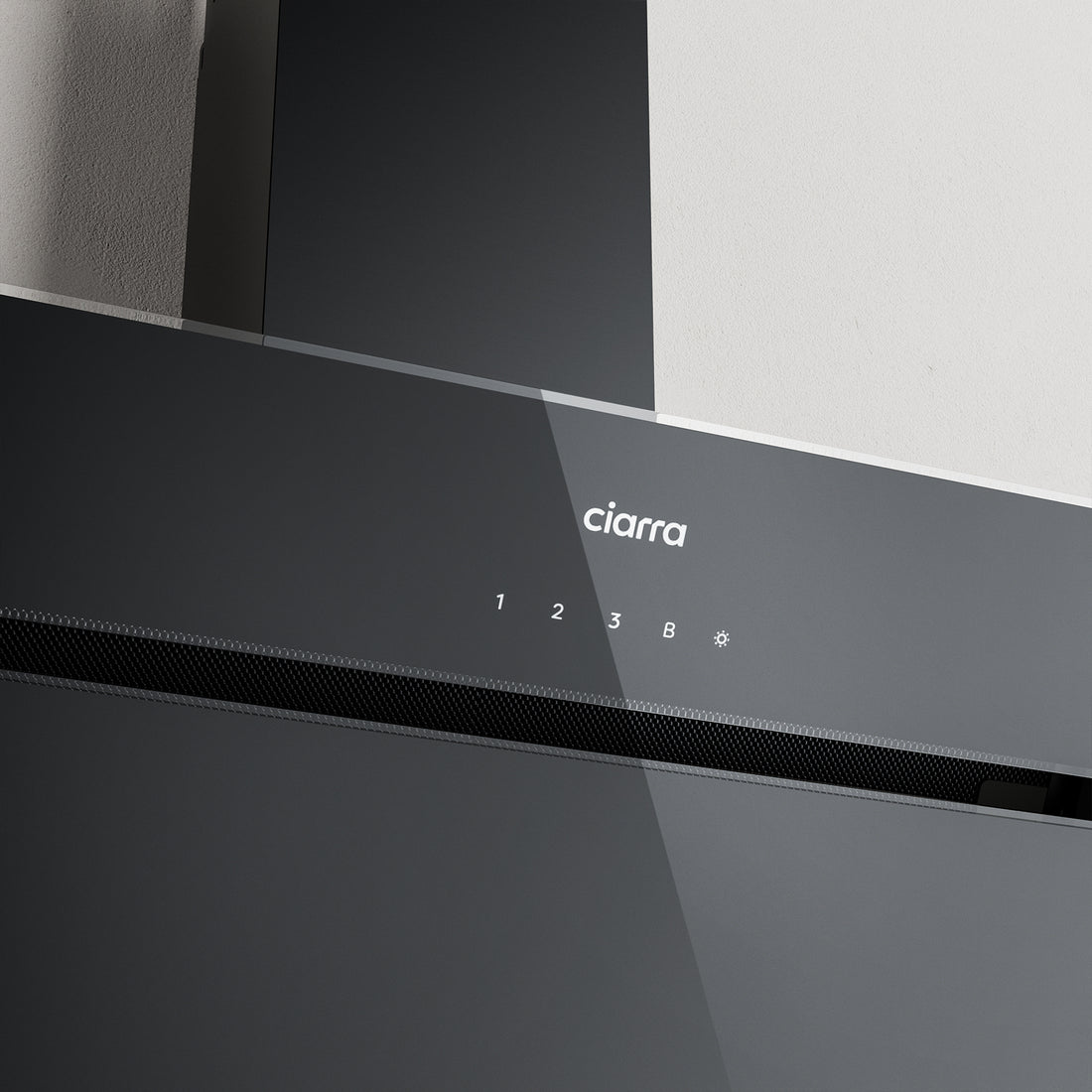 Hotte Aspirante en Verre 90cm Avec Commande Tactile Booster | Ciarra ...