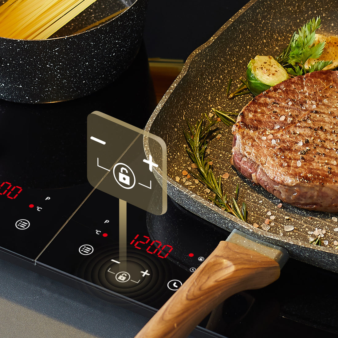 Table de Cuisson Portable 2 Foyers 3500W CBTIH2-OW Plaque Induction 2 ...